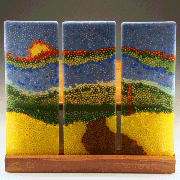 Fused Glass Triptych Art